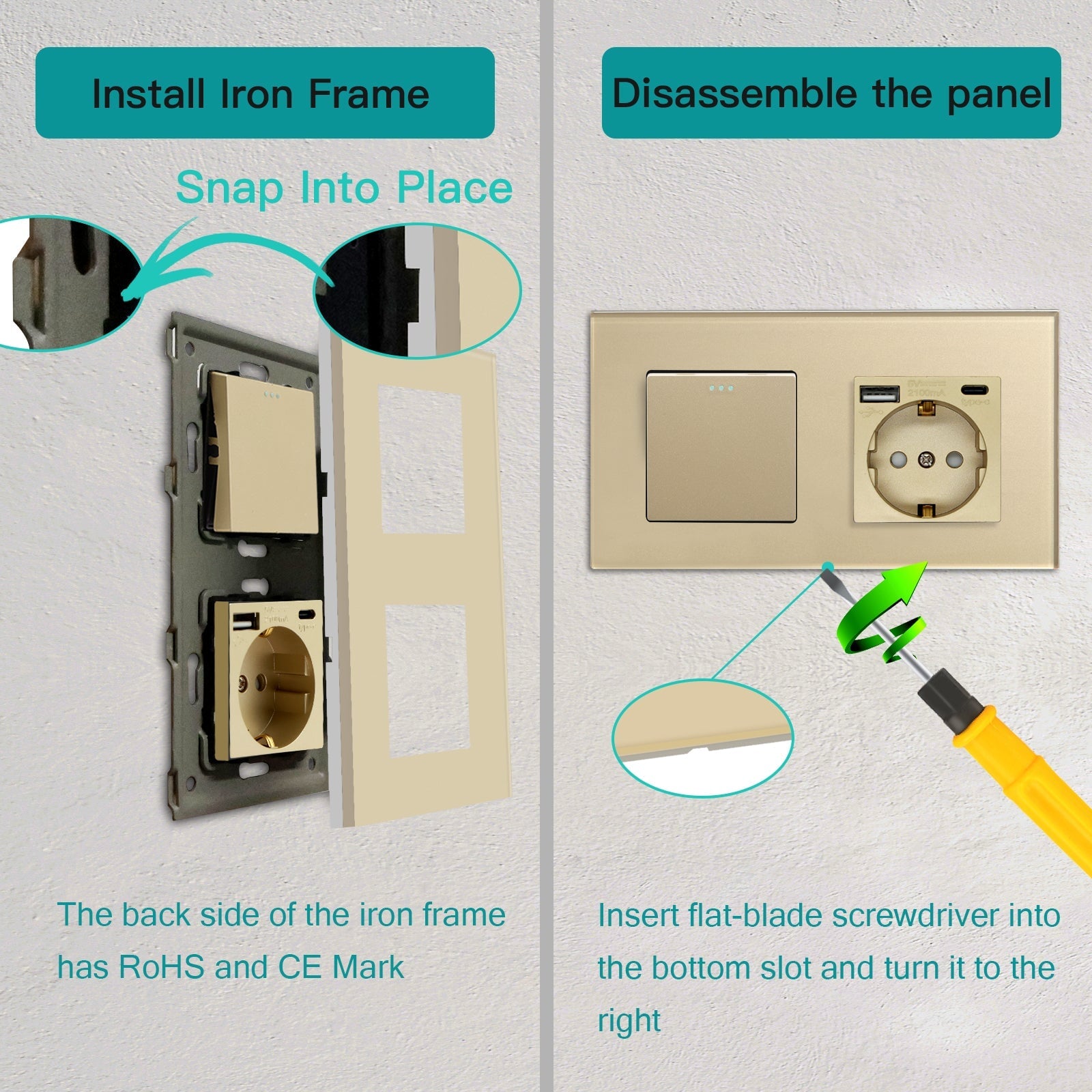 BSEED Mechanical 1/2/3 Gang 1/2Way Touch Light Switch With Normal Eu S – Bseedswitch