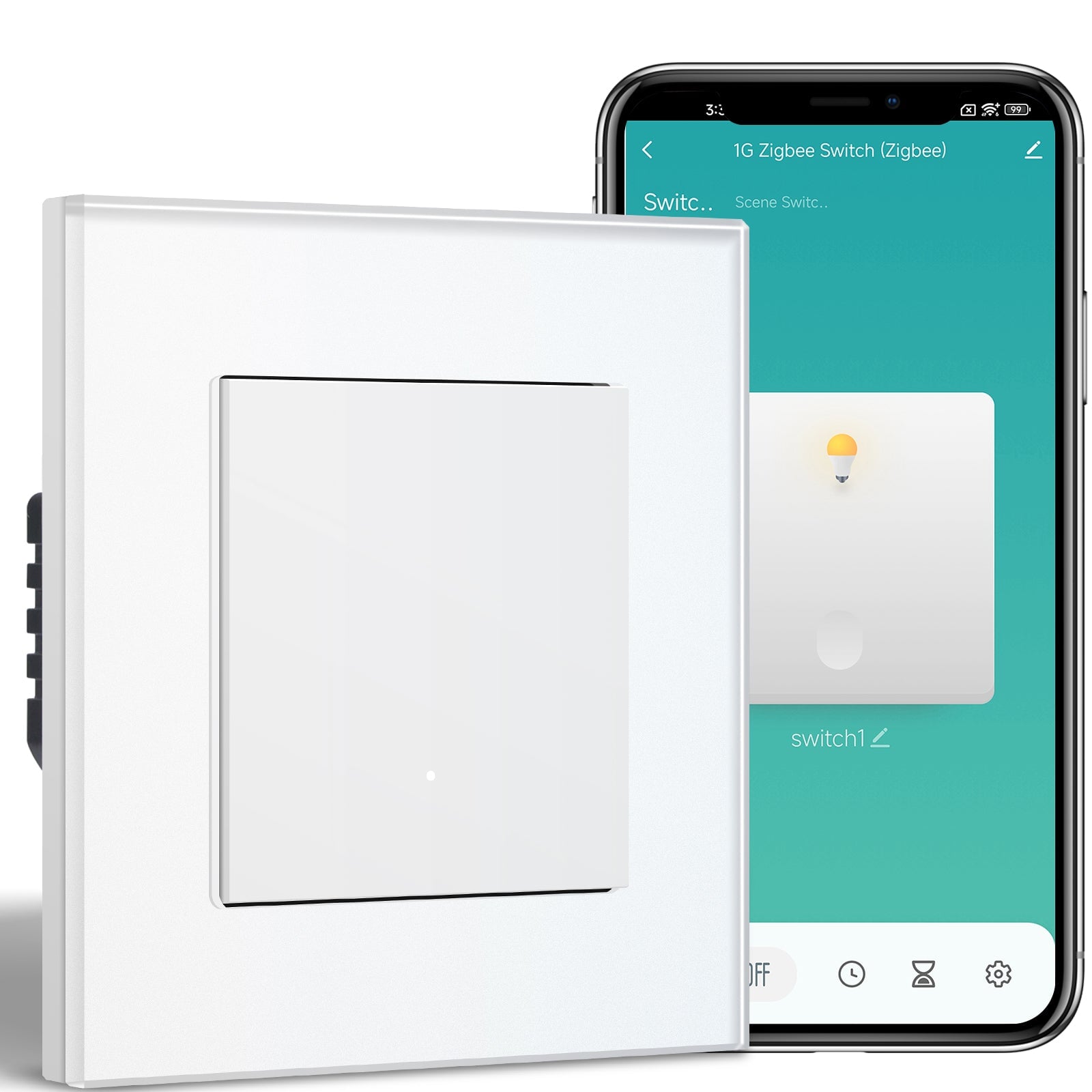 BSEED Smart Zigbee Light Switch (With Neutral) Hub required Switch wor