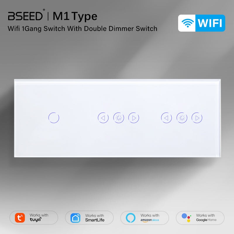 BSEED 1/2/3 Gang WiFi Switch With Double Dimmer Switch 228mm – Bseedswitch