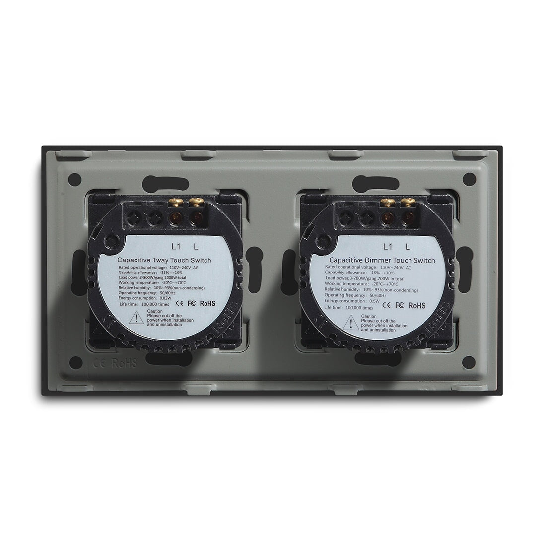 Bseed Touch Light Switch 1/2/3 Gang 1Way With Dimmer Switch Glass Pane ...