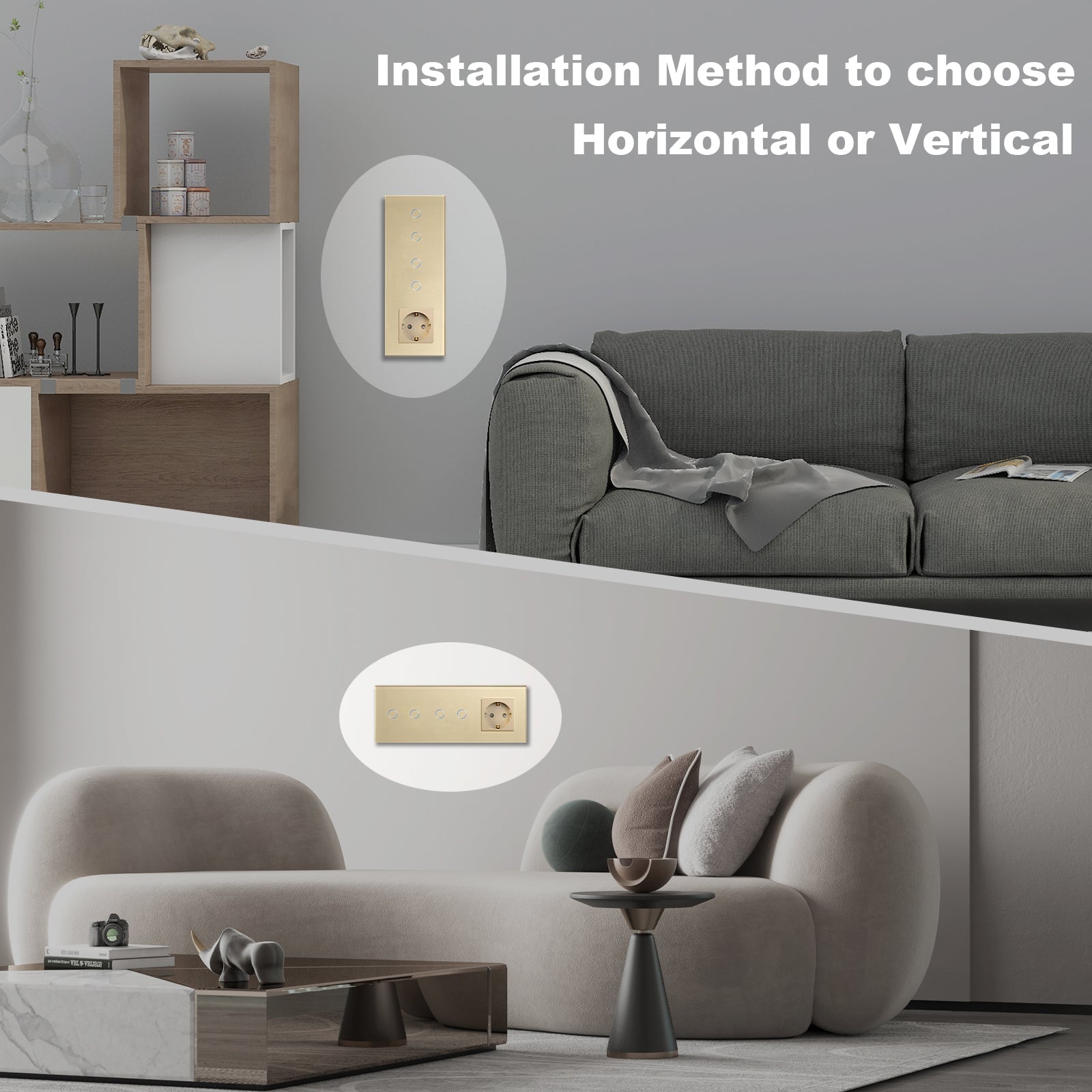 Bseed Double Zigbee Touch 1/2/3 Gang Light Switches Single Live Line M ...