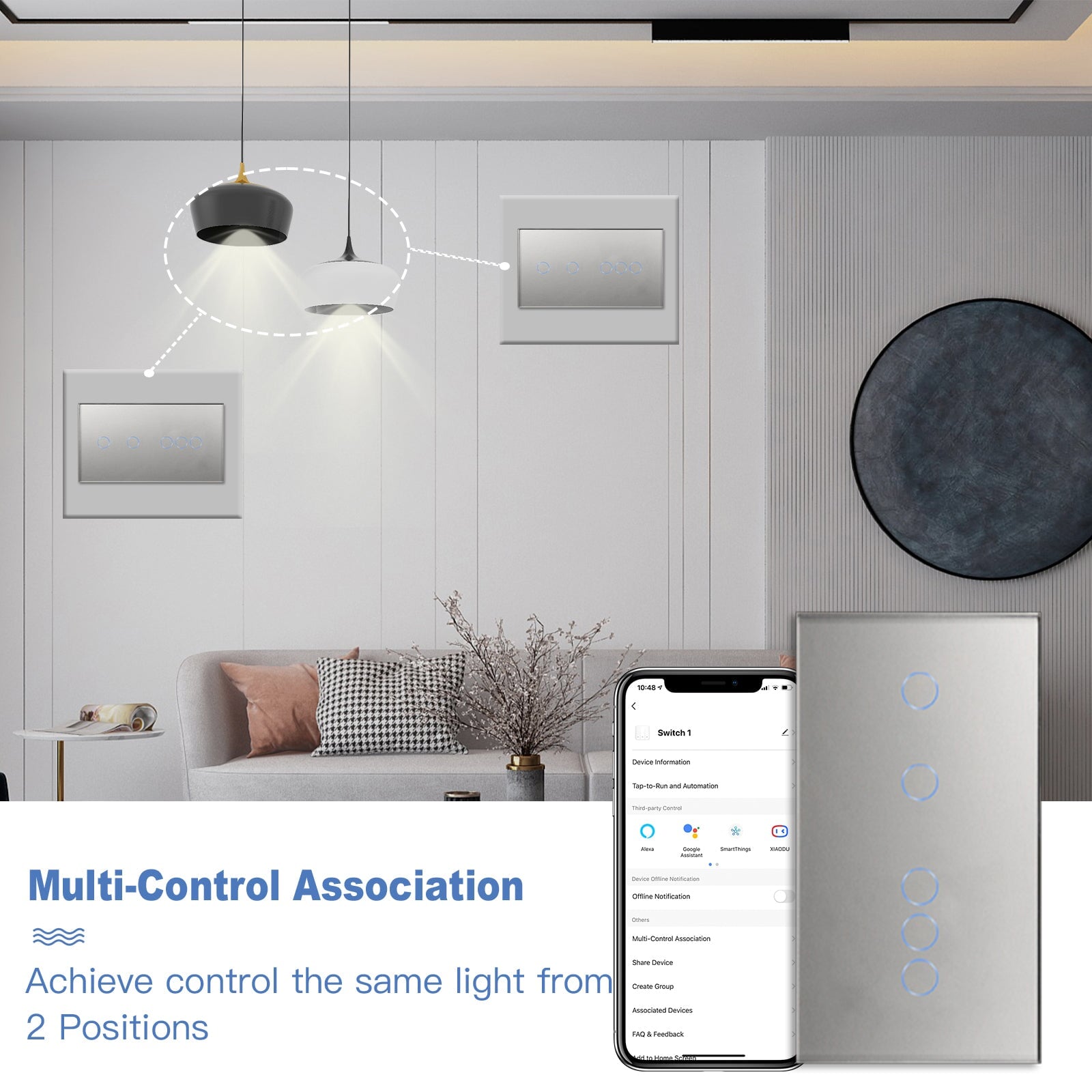 BSEED Double Zigbee Single Live Line Switch 1/2/3 Gang 1/2/3 Way Wall ...
