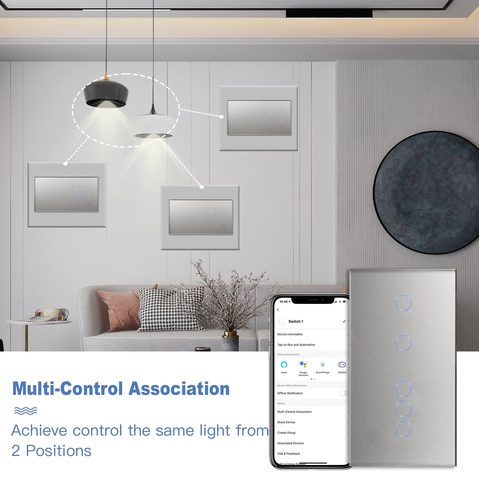 BSEED Double Zigbee Single Live Line Switch 1/2/3 Gang 1/2/3 Way Wall ...