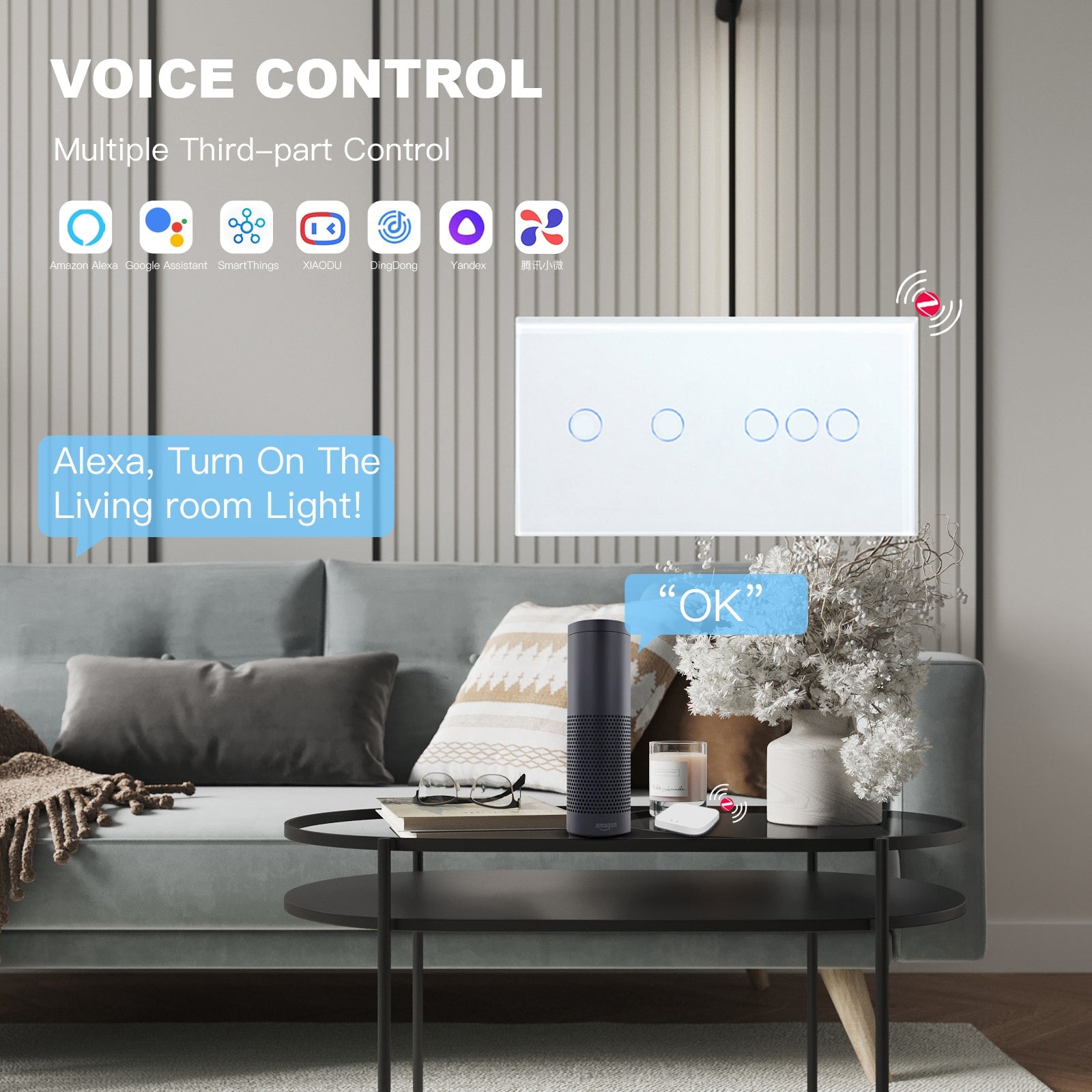 BSEED Double Zigbee Single Live Line Switch 1/2/3 Gang 1/2/3 Way Wall ...