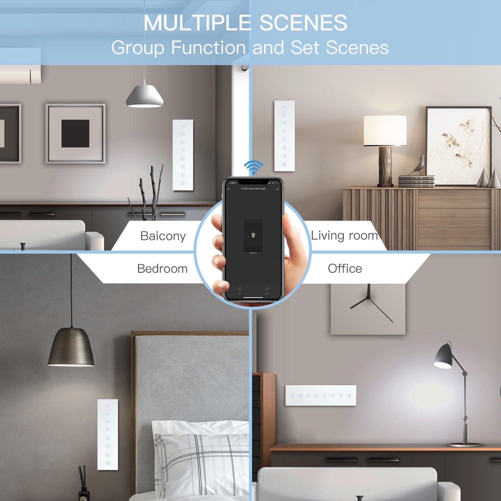 Bseed 4x WiFi 1/2/3 Gang Light Switch 299mm – Bseedswitch