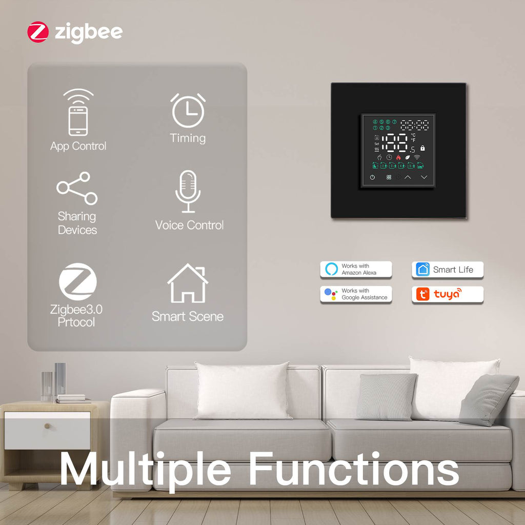 BSEED Touch LED Screen Electric Floor Heating Water Boiler Room Thermo ...