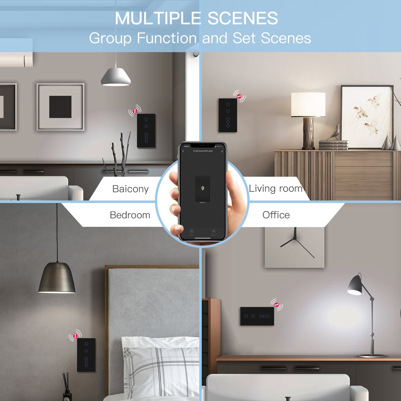 BSEED Double Zigbee Single Live Line Switch 1/2/3 Gang 1/2/3 Way Wall ...