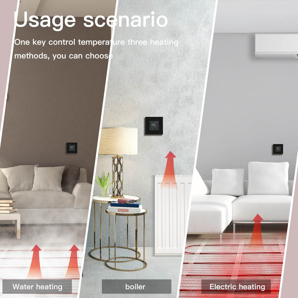 BSEED WiFi Touch LED Screen Floor Heating Room Thermostat Controller B ...