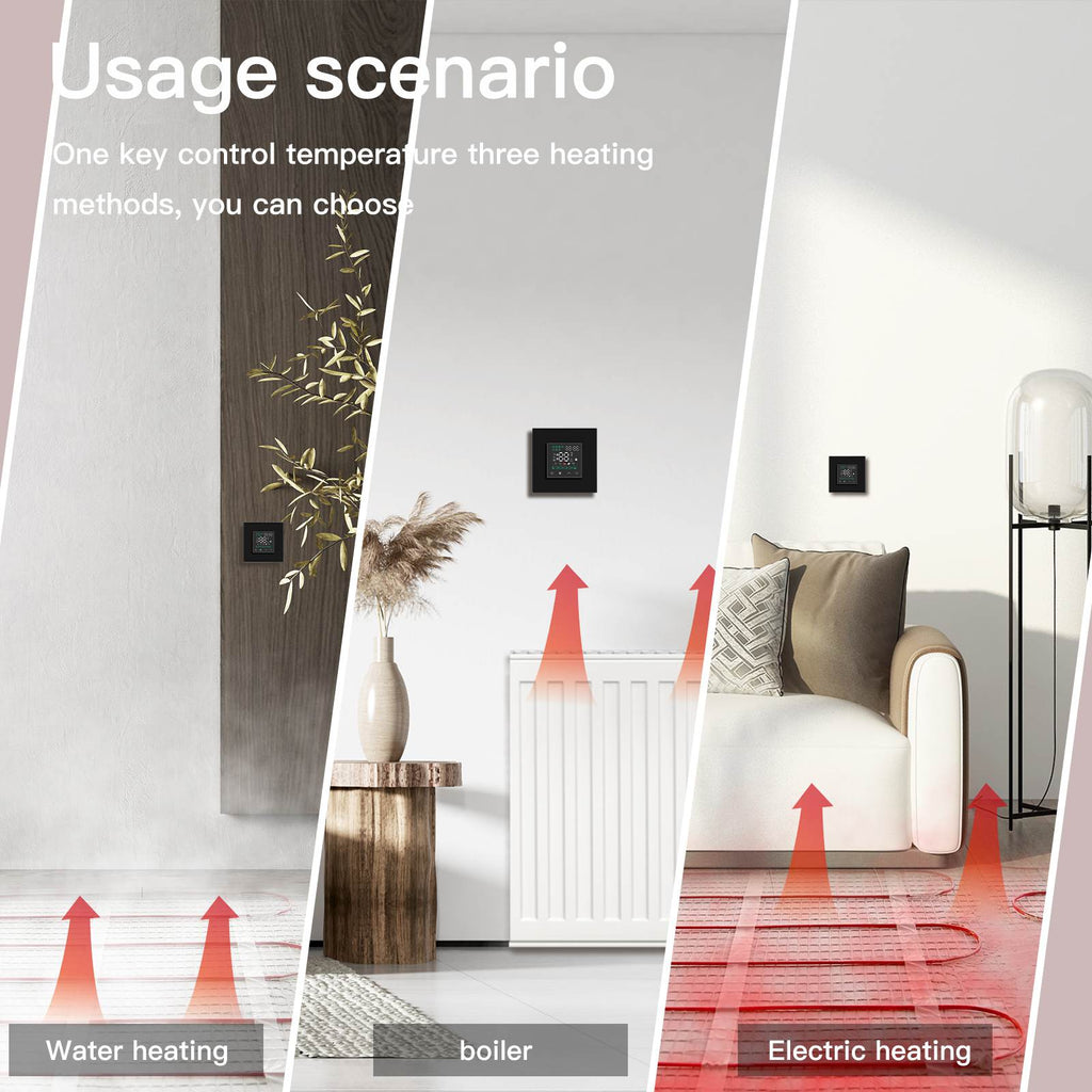 BSEED Touch LED Screen Electric Floor Heating Water Boiler Room Thermo ...