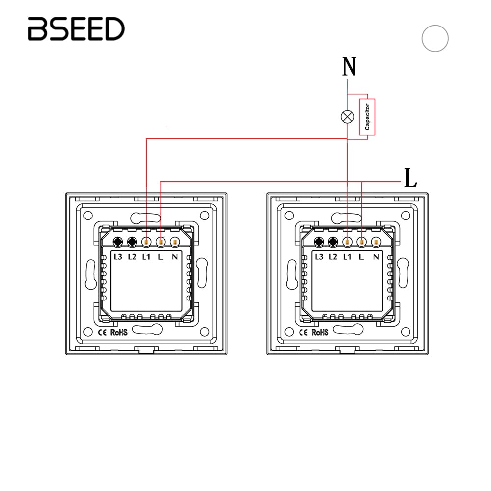 BSEED Single Line Wifi Light Switch 1/2/3 Gang 1/2/3 Way Smart Switch ...