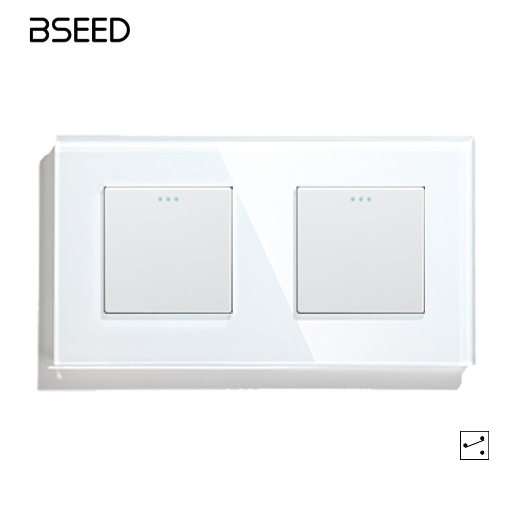 Bseed Button Light Switch 1Gang 1/2/3 Way Mechanical Switches Crossbar