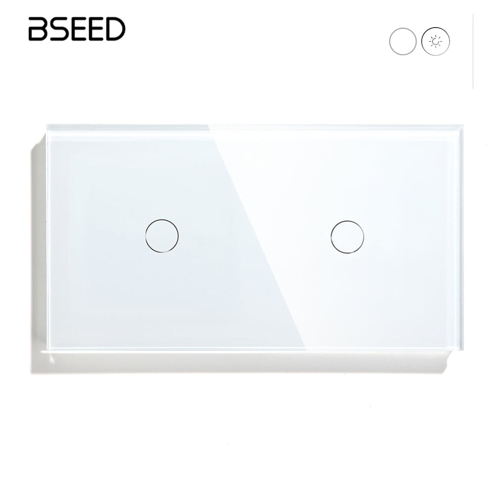 Bseed Touch Light Switch 1/2/3 Gang 1Way With Dimmer Switch Glass Pane ...