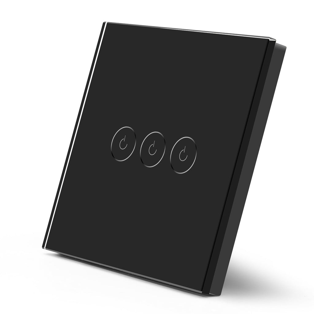 BSEED 86mm Crystal Glass Panel With Metal Pearl 1/2/3 Gang Only Panel ...