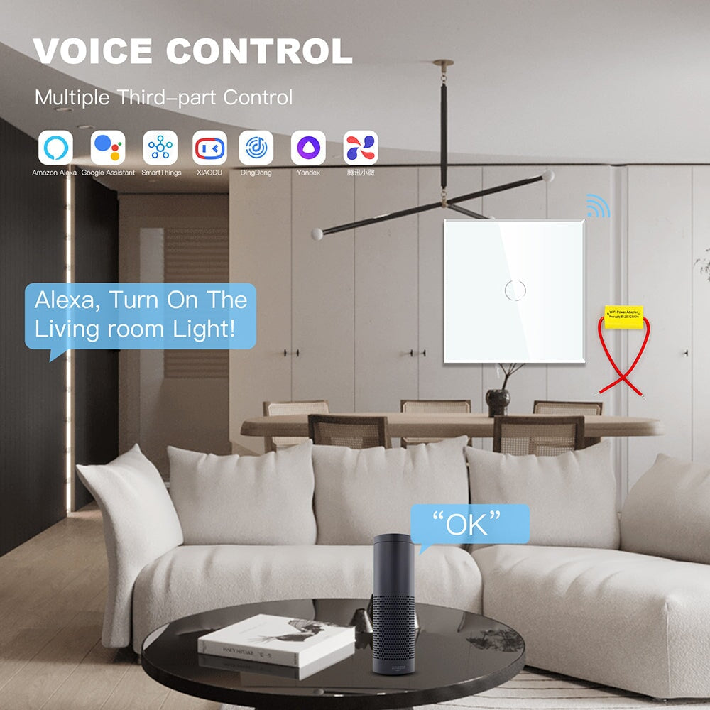 BSEED Single Line Wifi Light Switch 1/2/3 Gang 1/2/3 Way Smart Switch ...