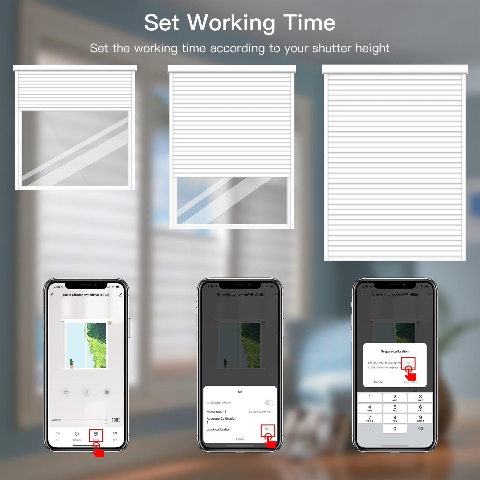 BSEED WiFi Quadruple Roller Shutter Switch Touch Panel Voice Control 2 ...