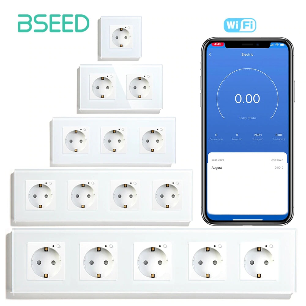 Bseed Wifi EU Standard Socket Wall Sockets With Energy Monitoring ...