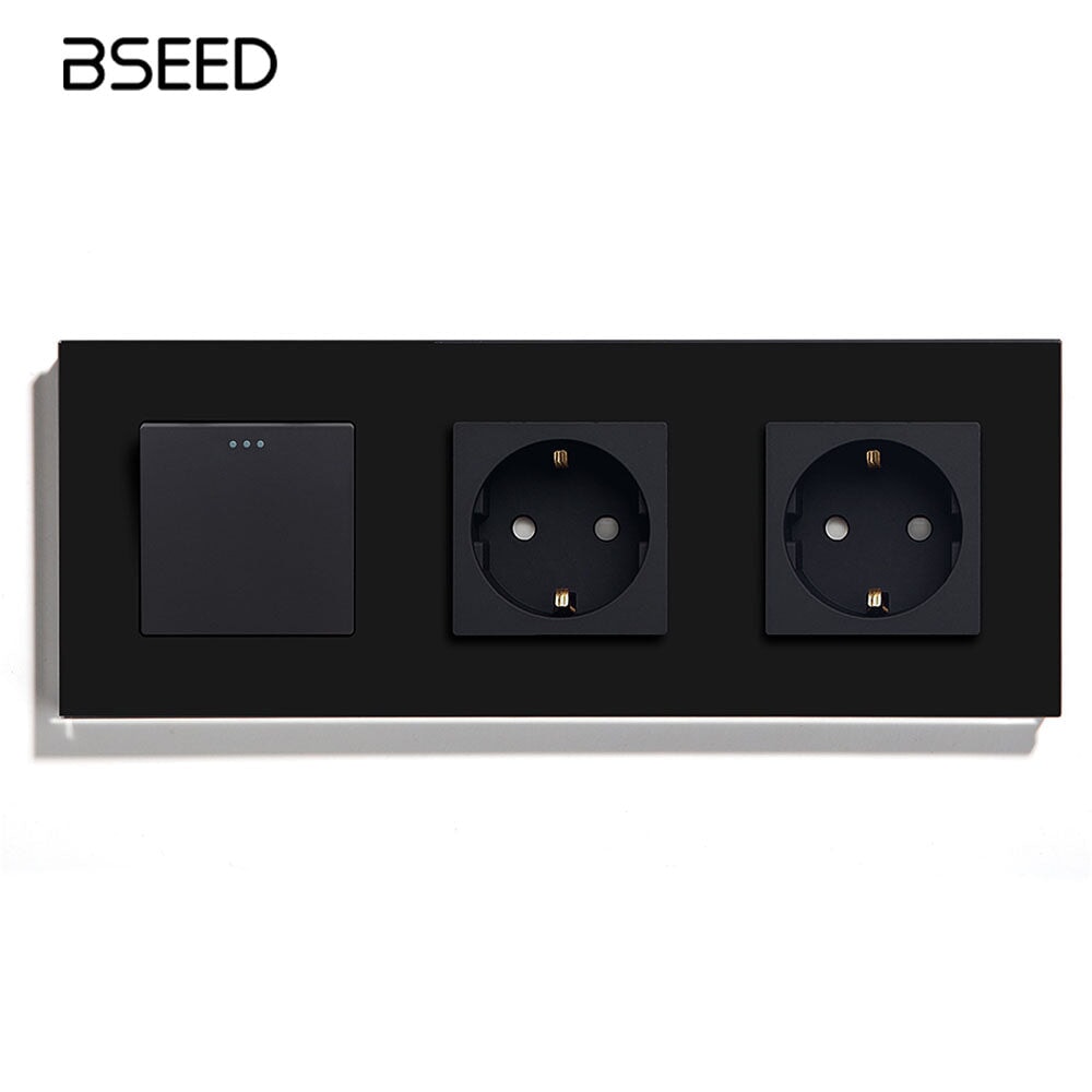 BSEED 1/2/3 Gang 1/2 Way Light Switch With Normal Eu Socket – Bseedswitch