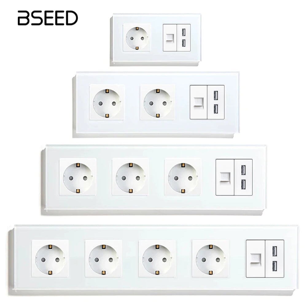 BSEED EU Socket With CAT5 And Double USB – Bseedswitch