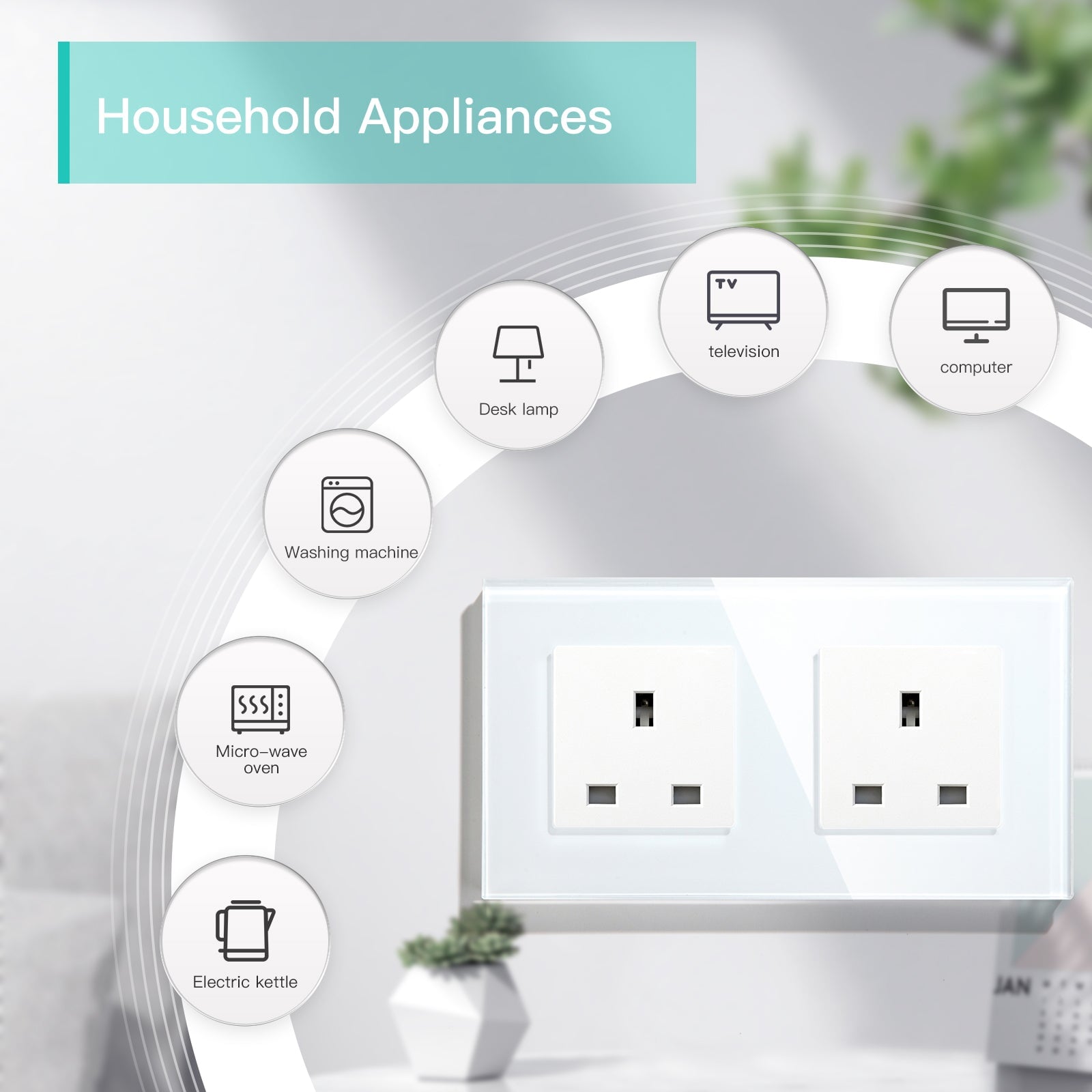 BSEED UK Wall Sockets Single Power Outlets Kids Protection 16A ...