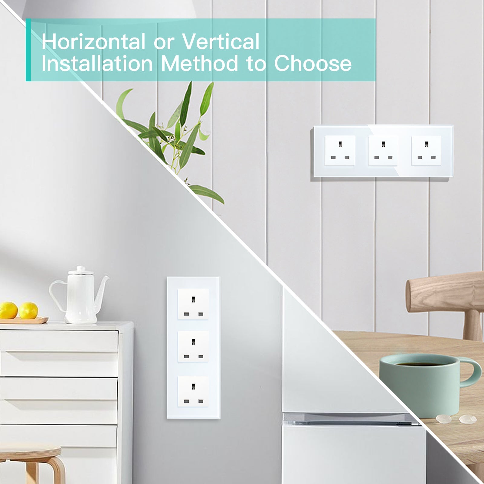 BSEED UK Wall Sockets Single Power Outlets Kids Protection 16A ...