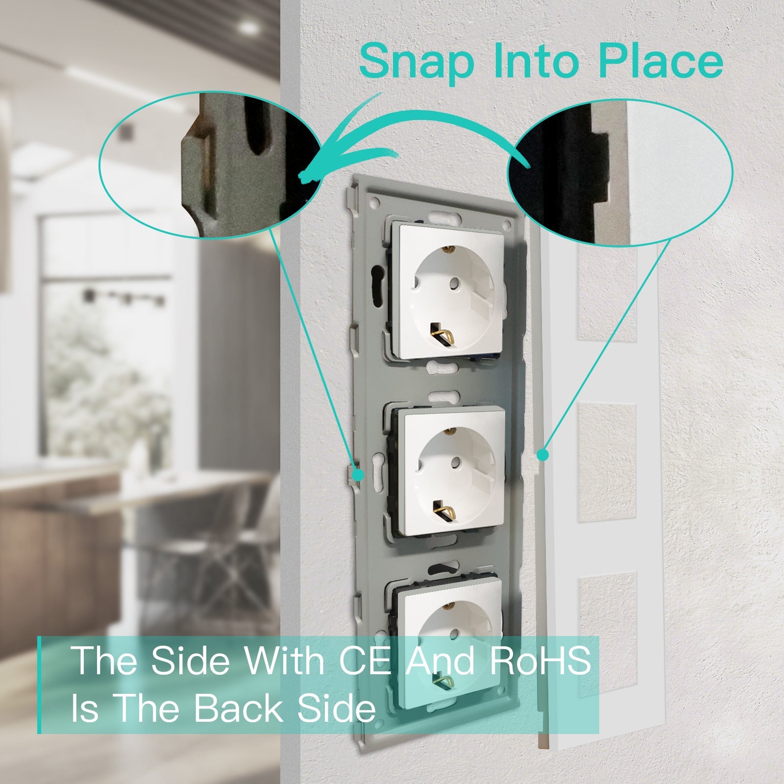 BSEED EU Wall Sockets Power Outlets Glass Panel 16A – Bseedswitch